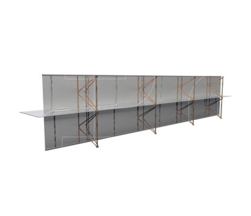 Stortonderbreking ruw V 600 mm - 2,5m - kimplaat 2x300 - Uniconstruct